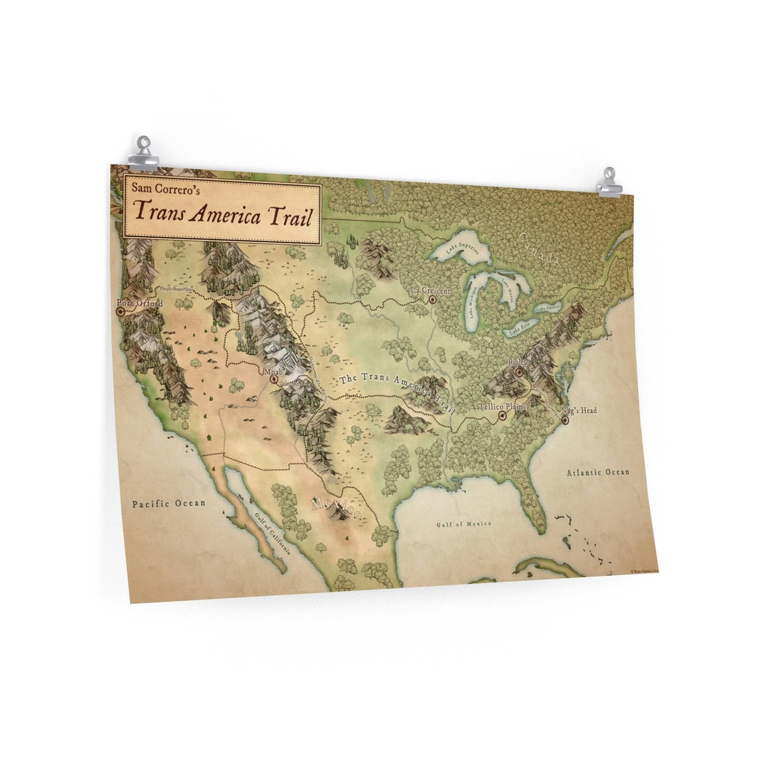 Trans America Trail Fantasy Map - Etsy