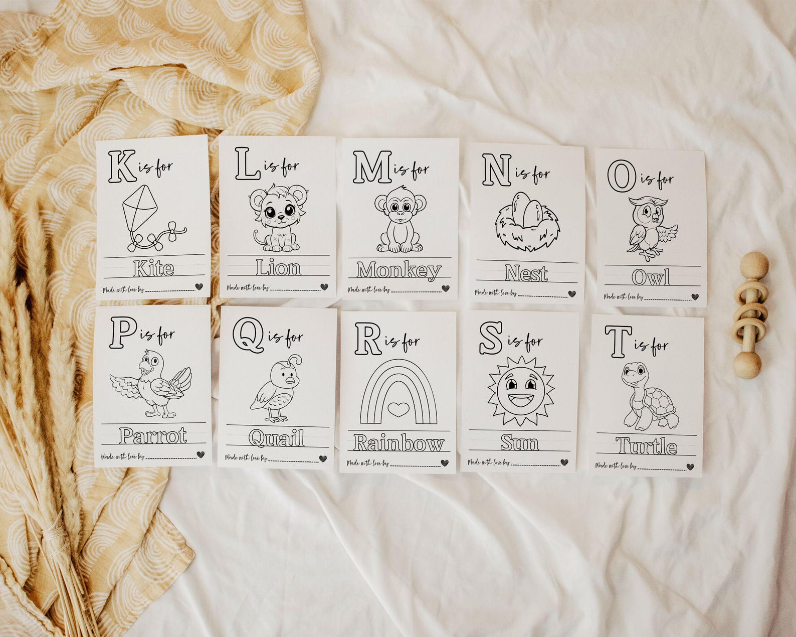 ABC Baby Shower Coloring Book, Baby's First ABC Book, Baby Shower ...