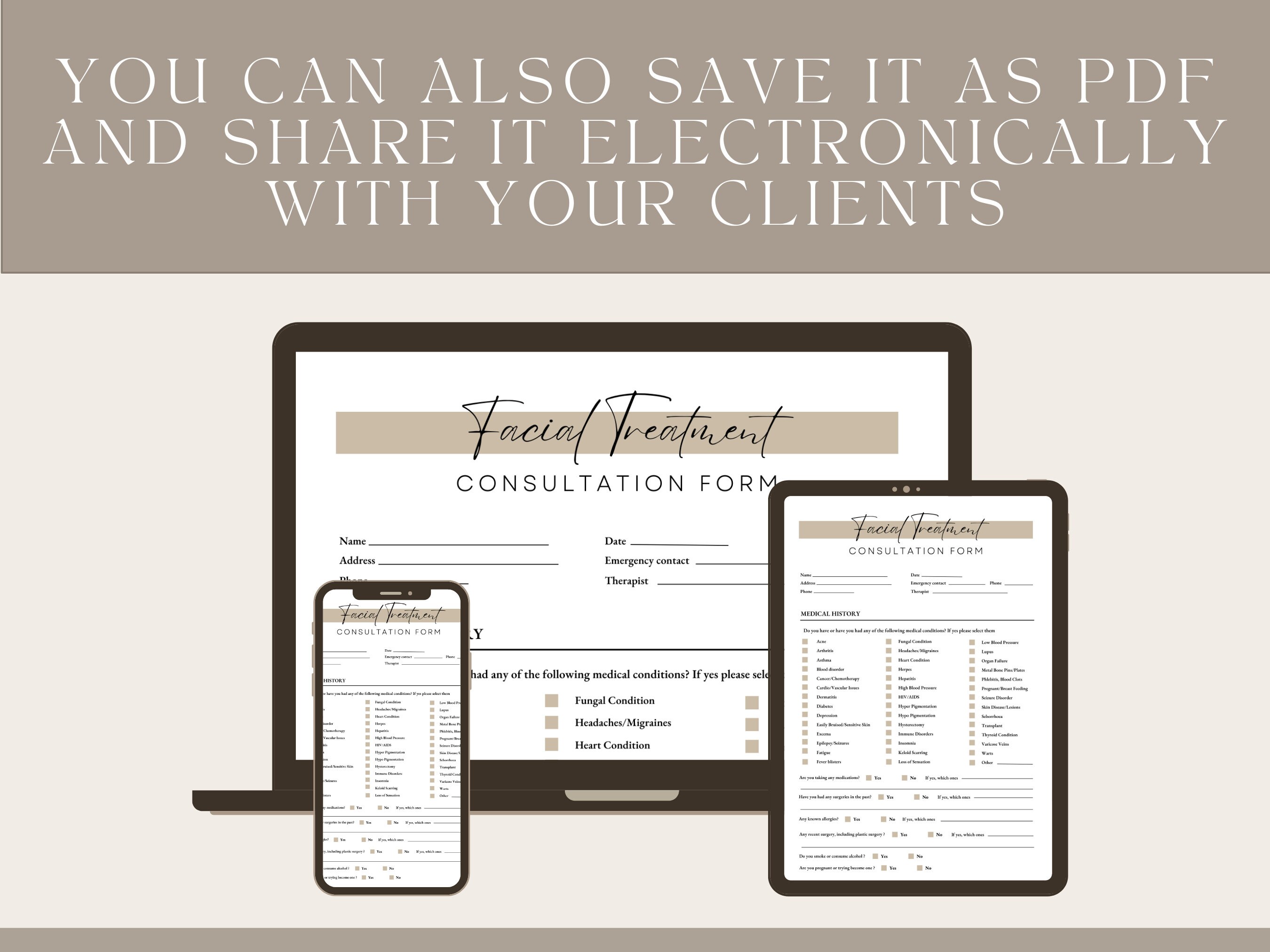 EDITABLE Facial Consultation Form, Client Intake Form, Esthetician ...