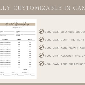 Bridal Hair Contract Template,wedding Bridal Party Salon Services ...