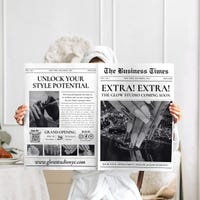 Custom Newspaper Template, Business Newspaper for Photoshoot, Editable ...