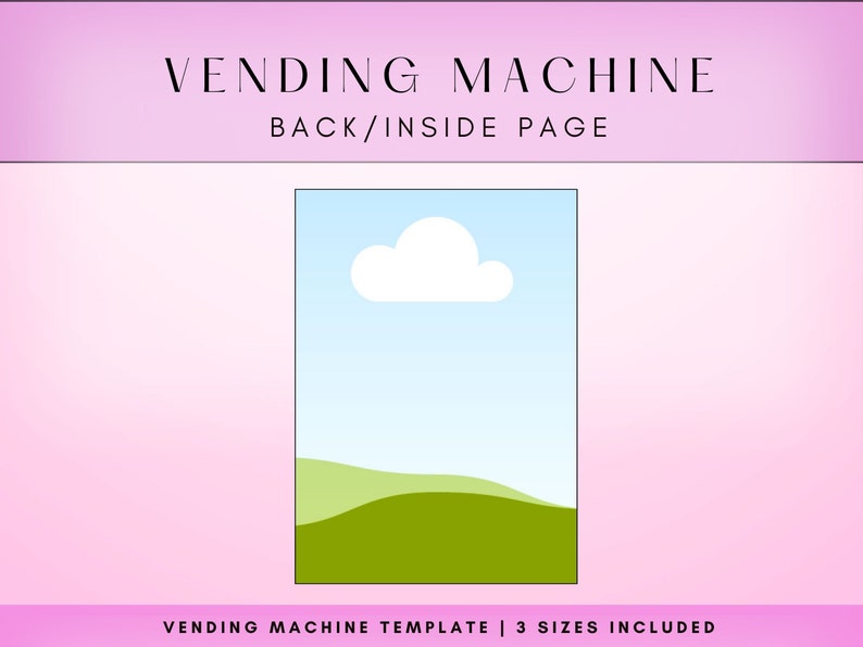 Vending Machine Template | 8x10 12x16 16x20 | Blank Template | Money ...