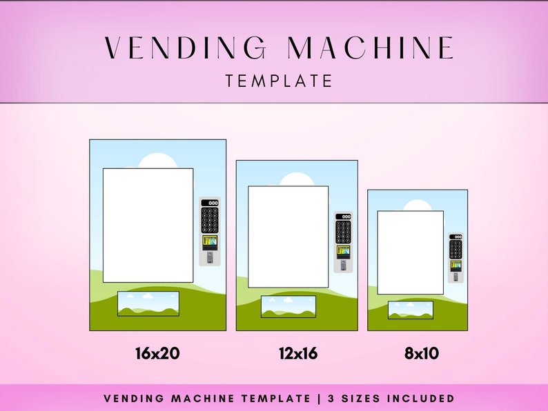 Vending Machine Template | 8x10 12x16 16x20 | Blank Template | Money ...