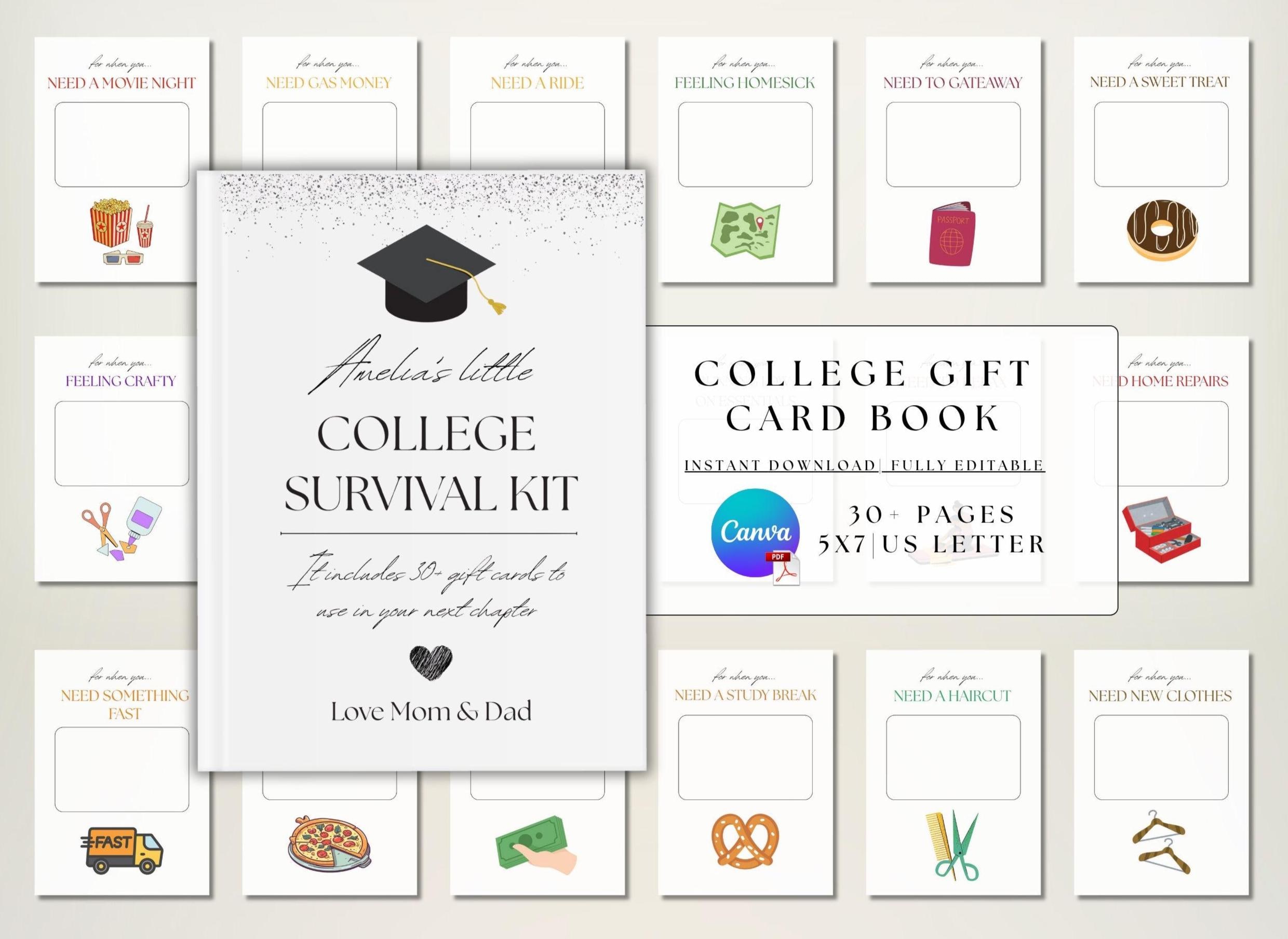 Custom Graduation Gift Card Book, College Survival Kit, for When You ...