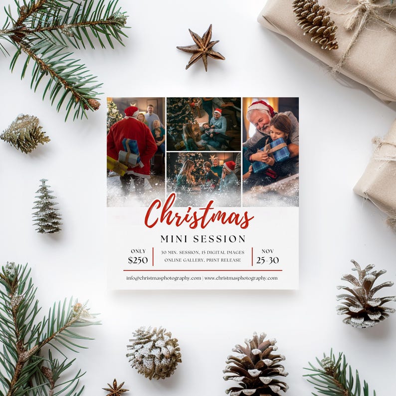 Christmas Mini Session Template, Christmas Photoshoot Template ...