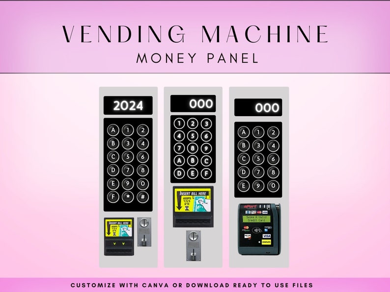 Editable Vending Machine Money Panel Template, Vending Machine Money ...