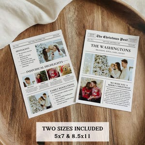 Editable Christmas Newsletter Template, Year in Review Christmas Card ...