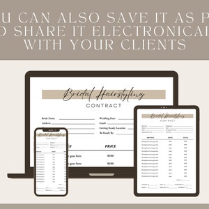 Bridal Hair Contract Template,wedding Bridal Party Salon Services ...