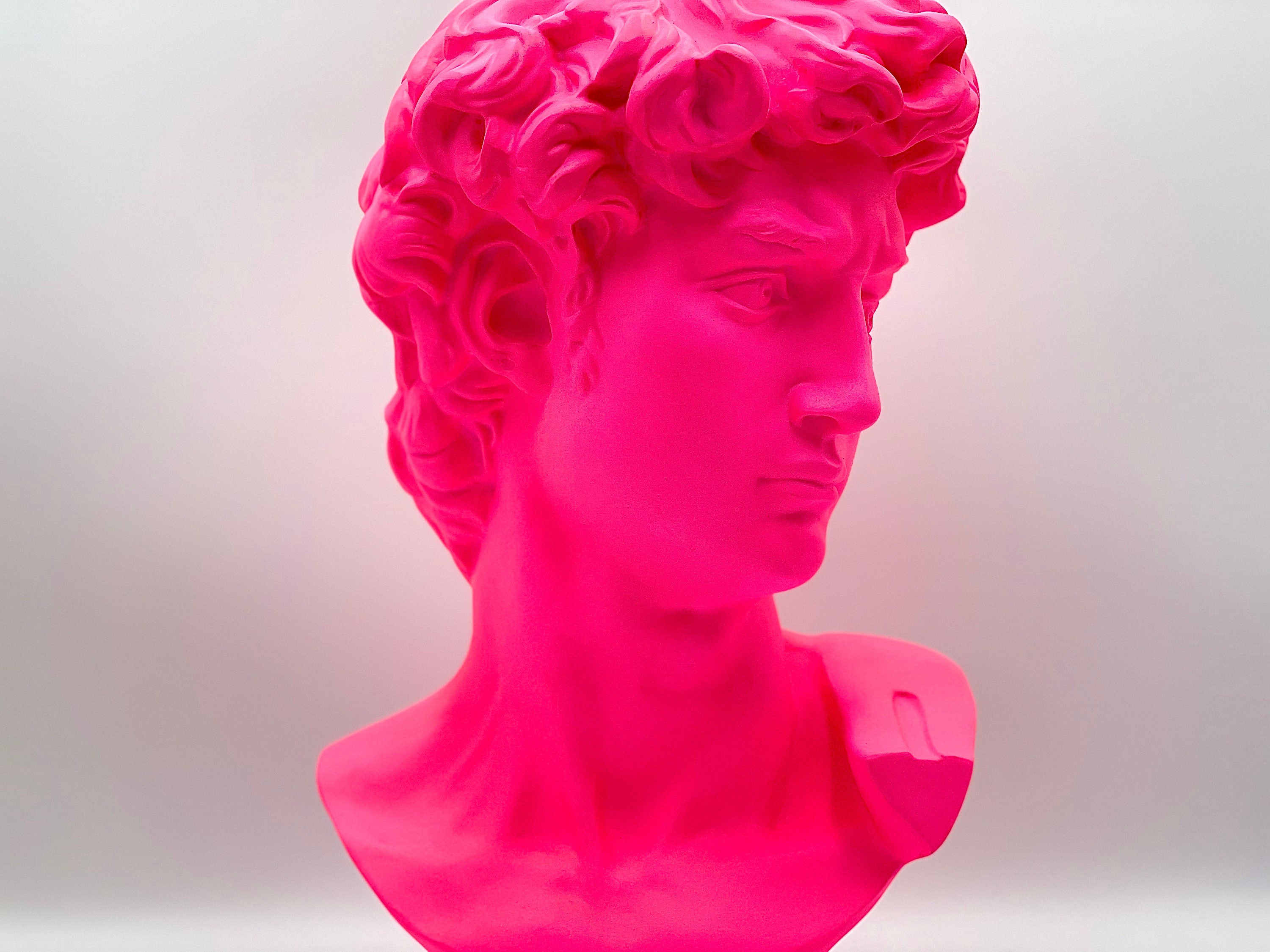 Giant Neon Pink David Statue Large Size Michelangelo Bust Museum ...