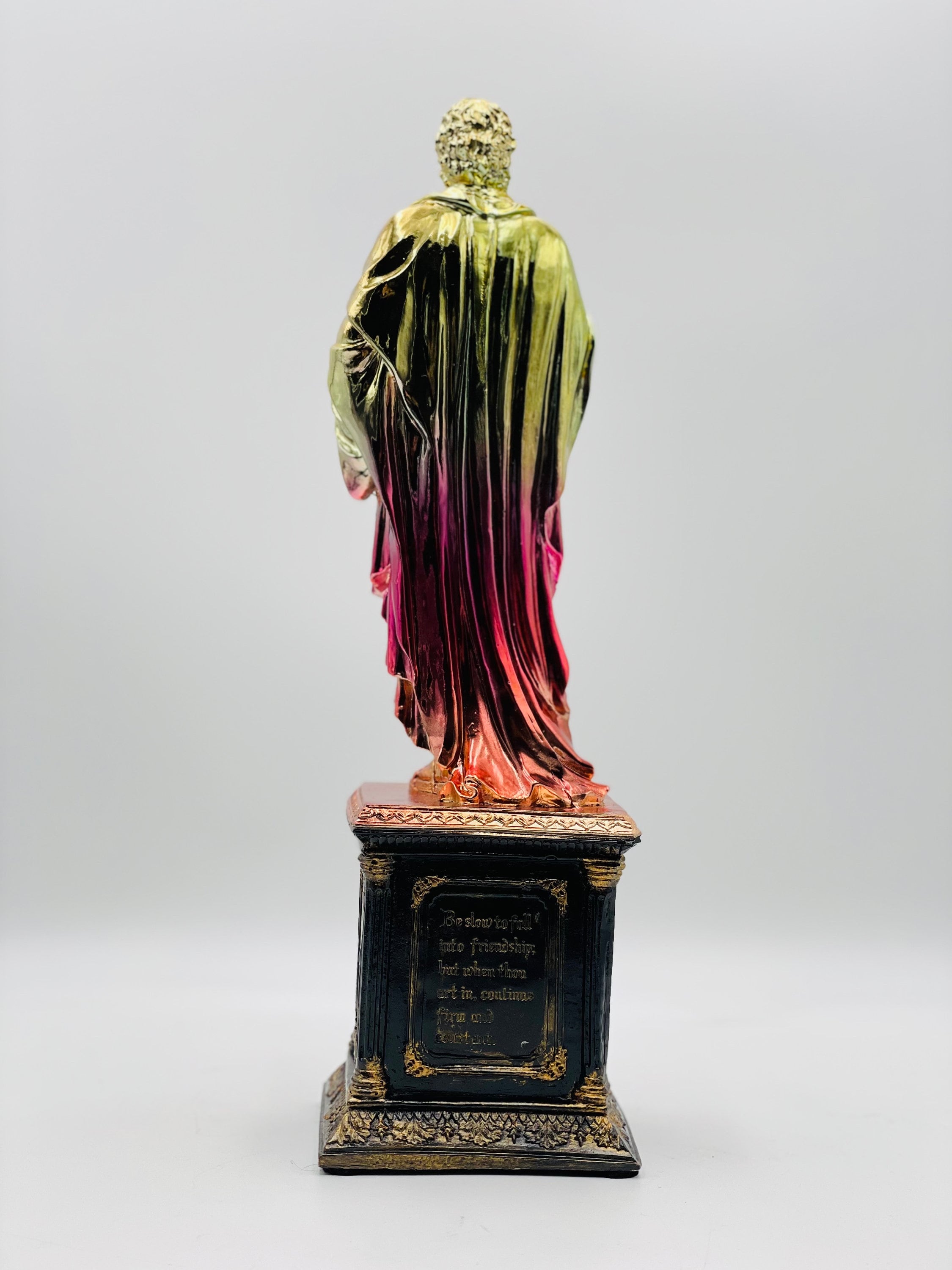 Socrates Resin Statue With Chrome Degrade Painting in Gold, Turquoise ...