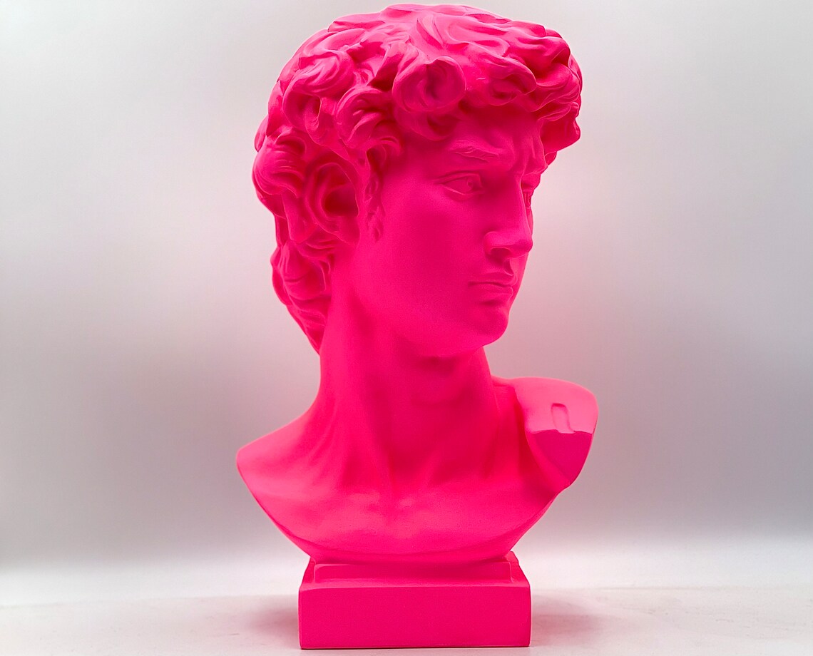 Giant Neon Pink David Statue Large Size Michelangelo Bust Museum ...
