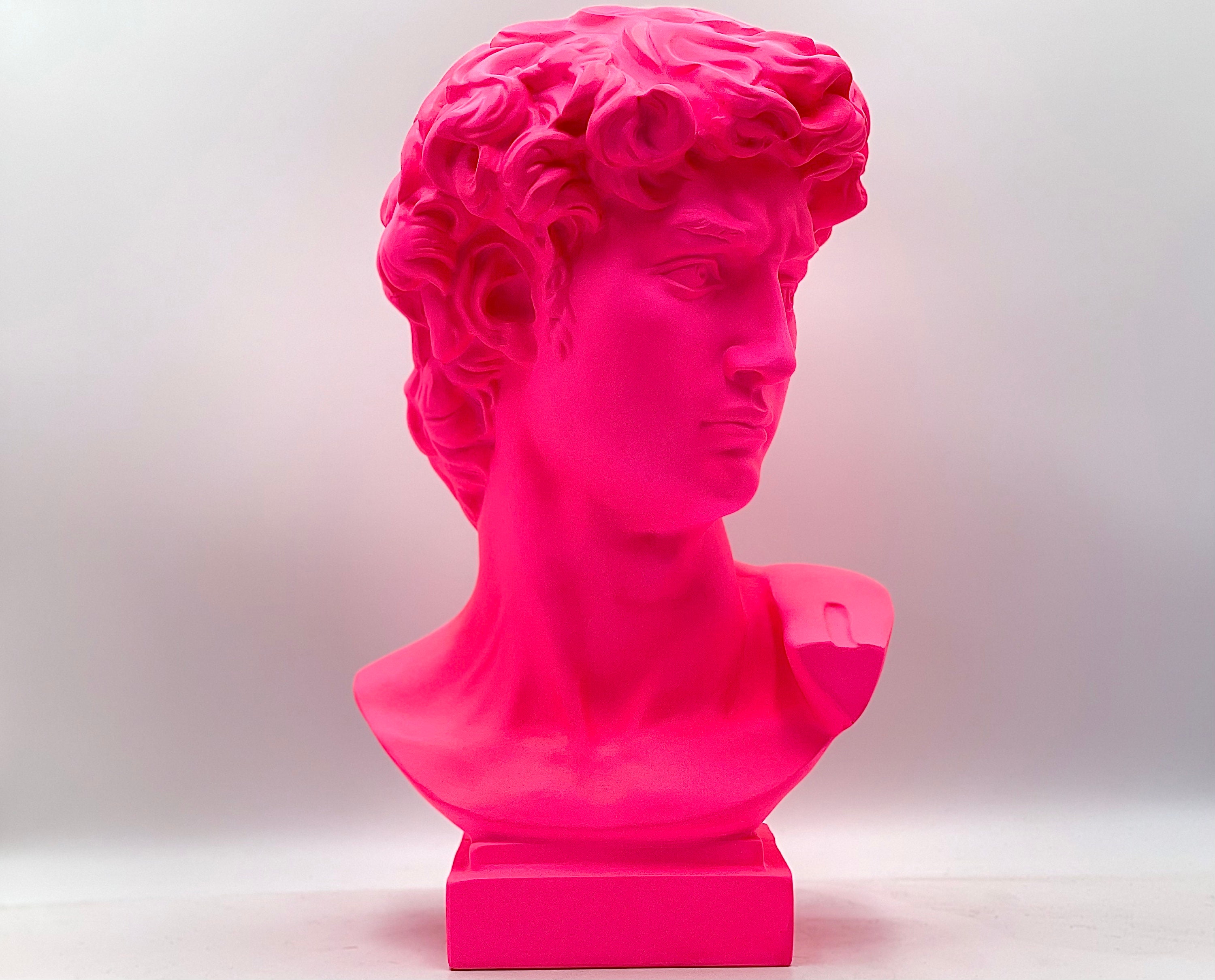 Giant Neon Pink David Statue Large Size Michelangelo Bust Museum ...