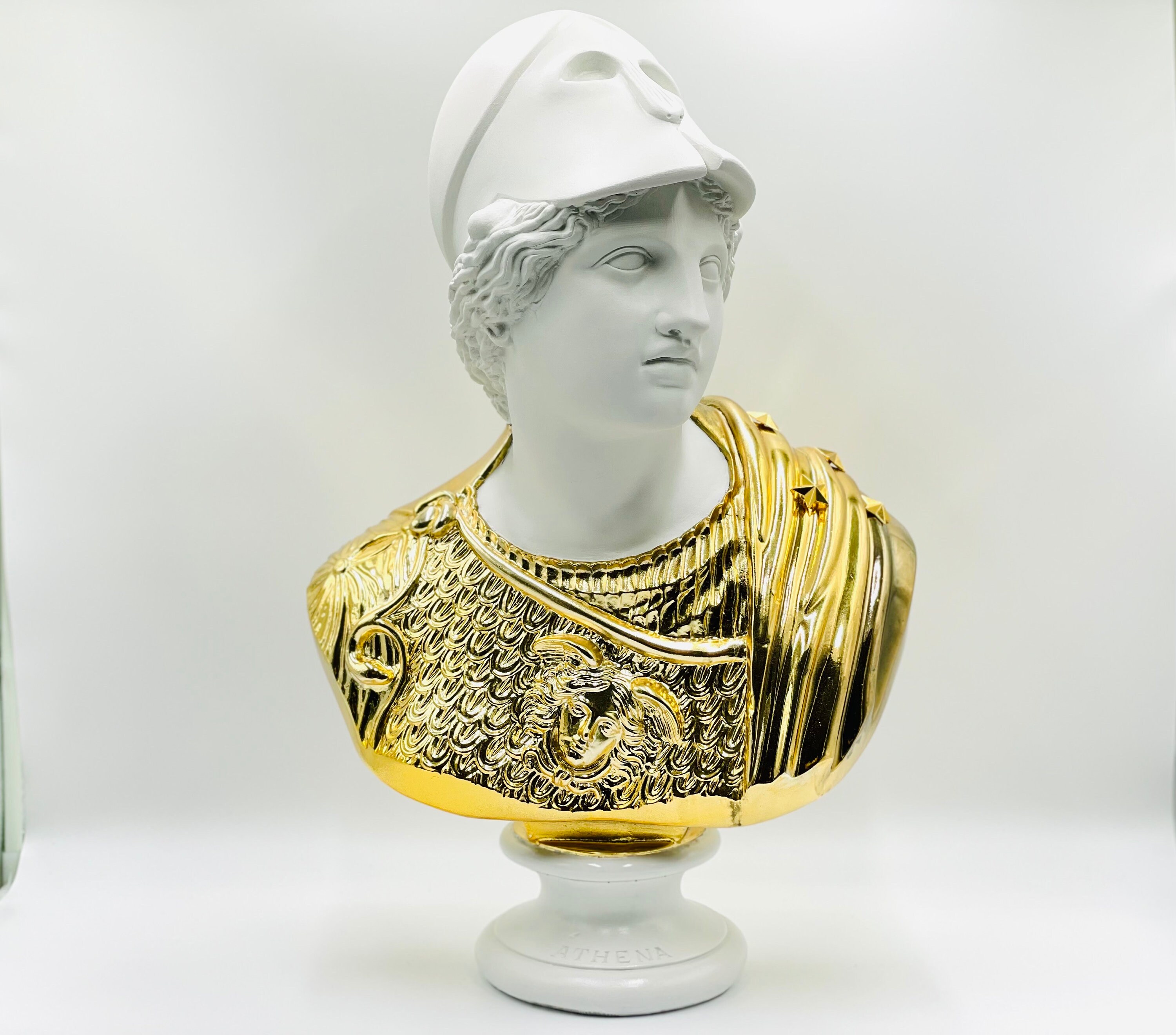 Athena Statue, Chrome Resin Statue Handmade Art Decor, Athena With ...