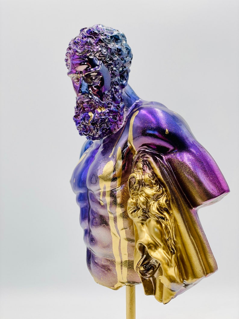 Hercules Farnese Sculpture | Ombré Chrome Mythology Art | Handmade ...