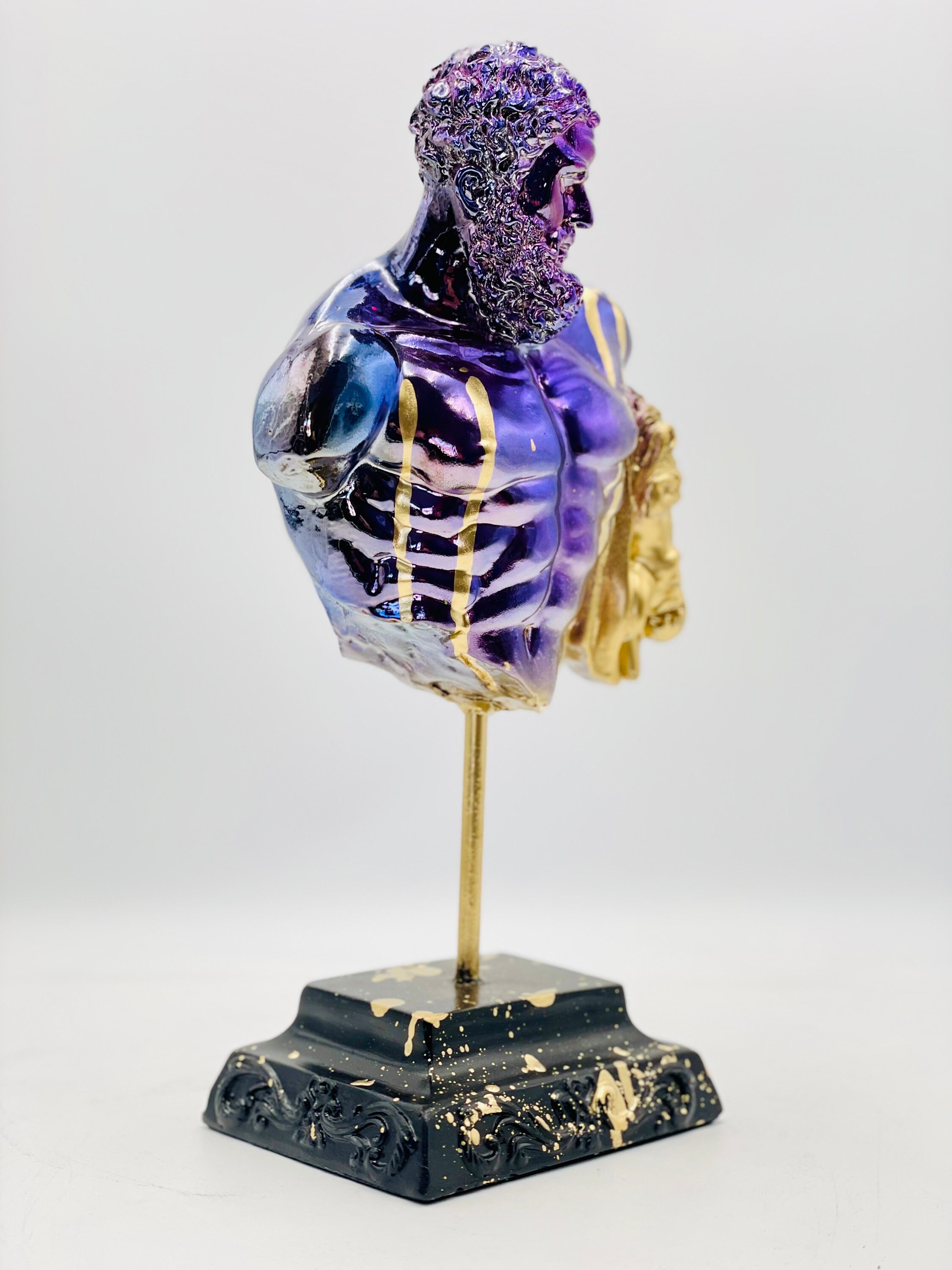 Athena Statue, Chrome Resin Statue Handmade Art Decor, Athena With ...