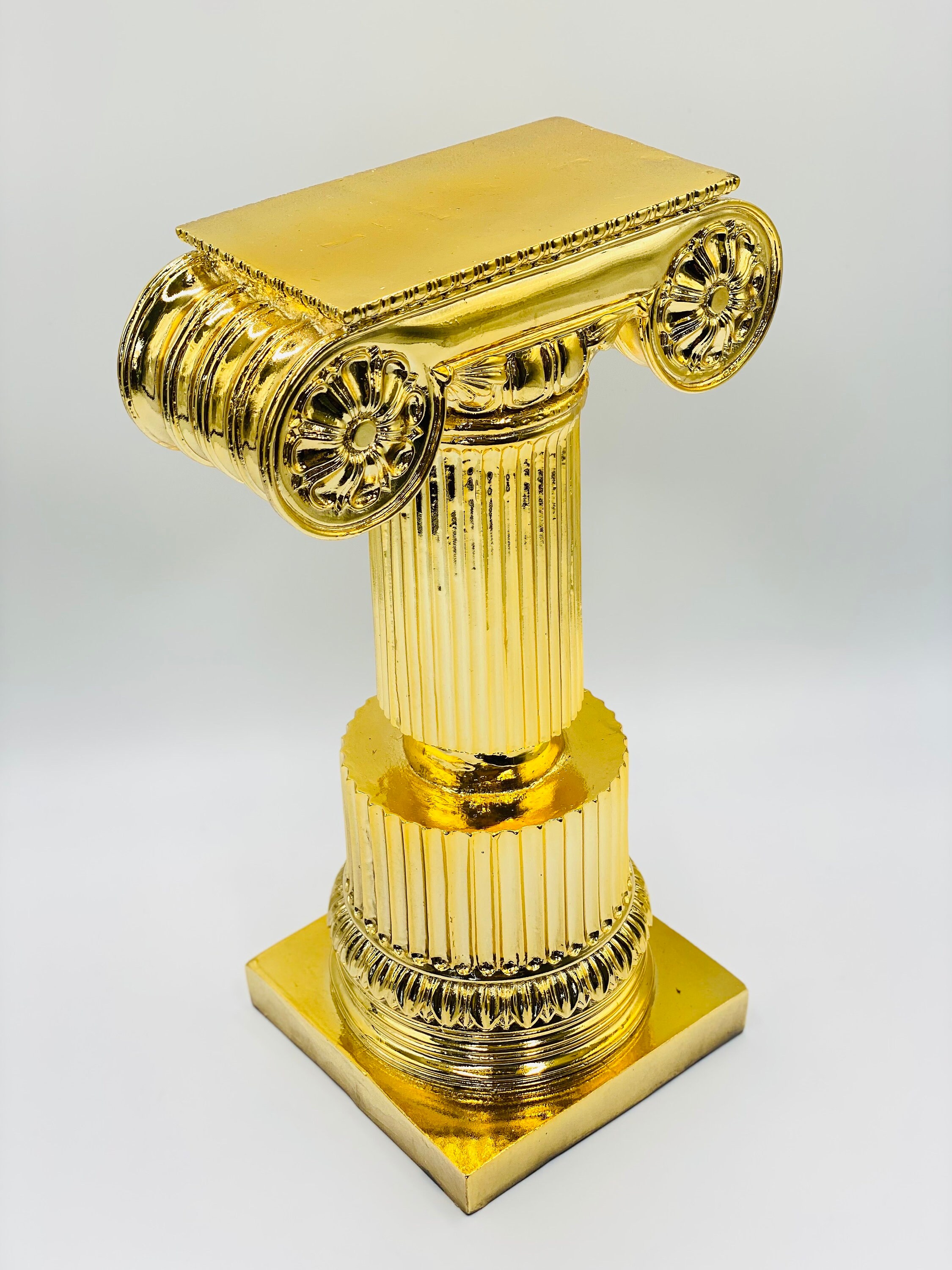 Gold Greek Column Resin Statue, Chrome Plated Home Decor, Greek ...