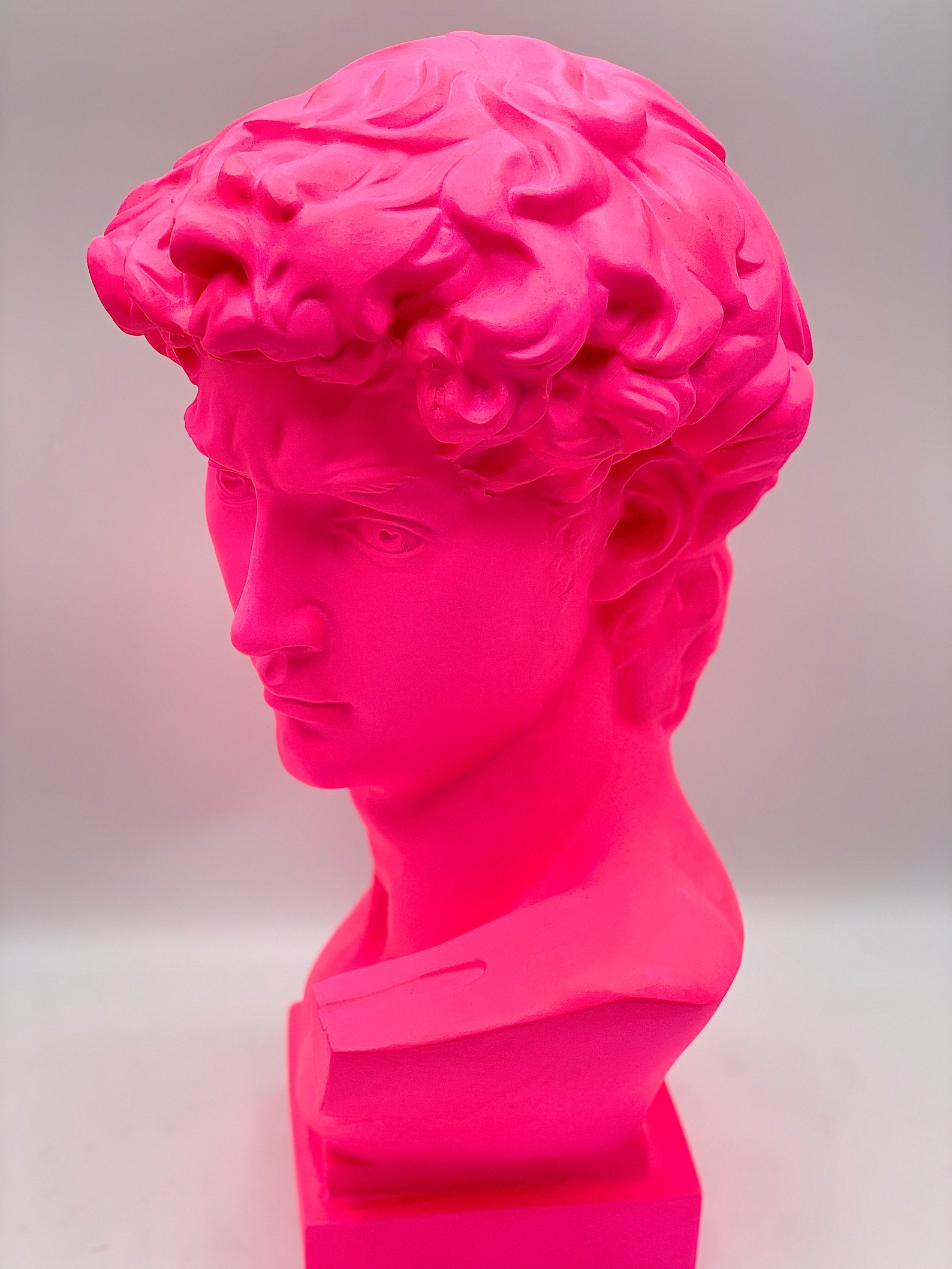 Giant Neon Pink David Statue Large Size Michelangelo Bust Museum ...