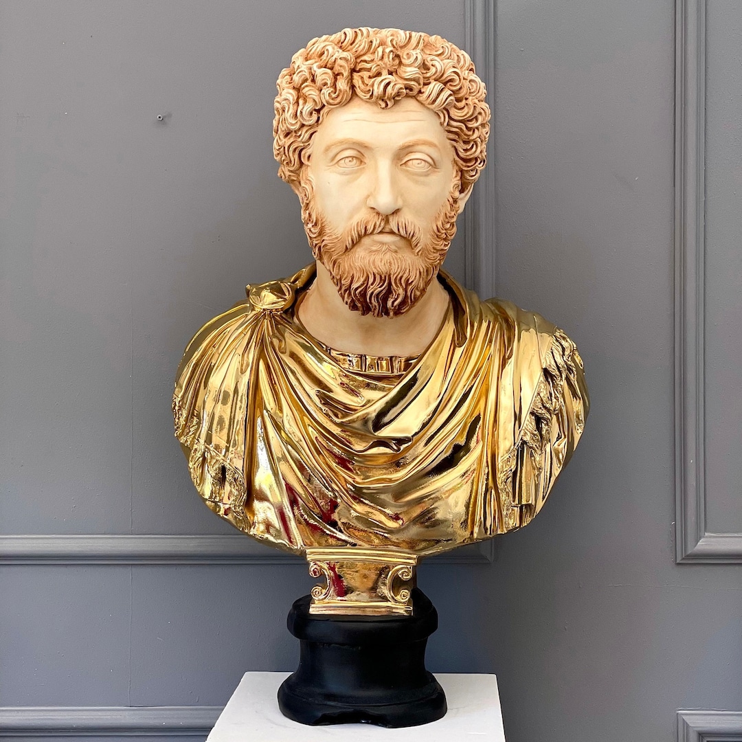 34” Marcus Aurelius Statue, Giant Handmade Roman Emperor Sculpture ...
