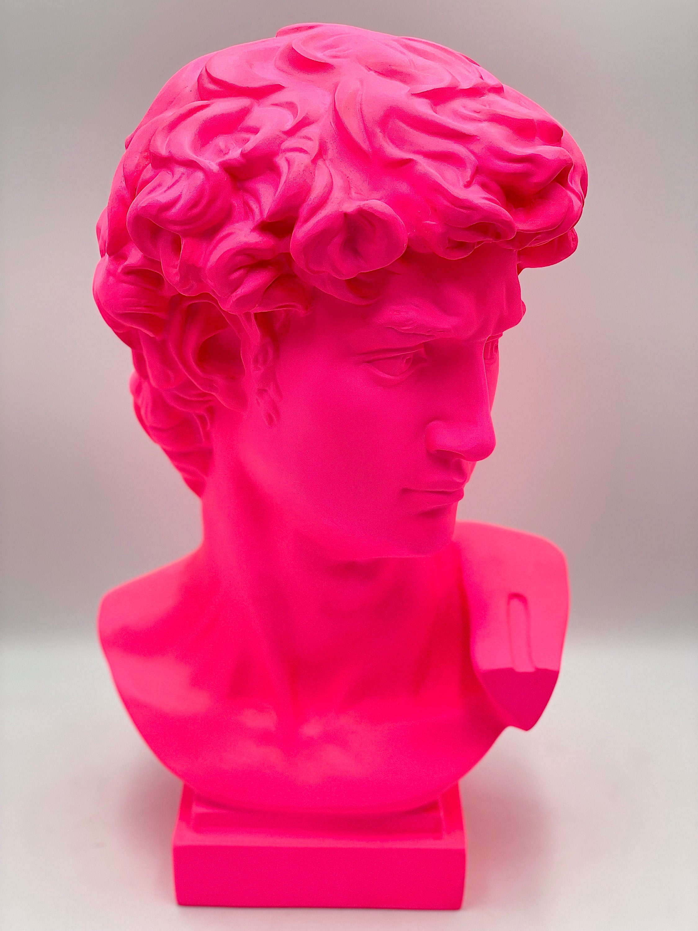 Giant Neon Pink David Statue Large Size Michelangelo Bust Museum ...