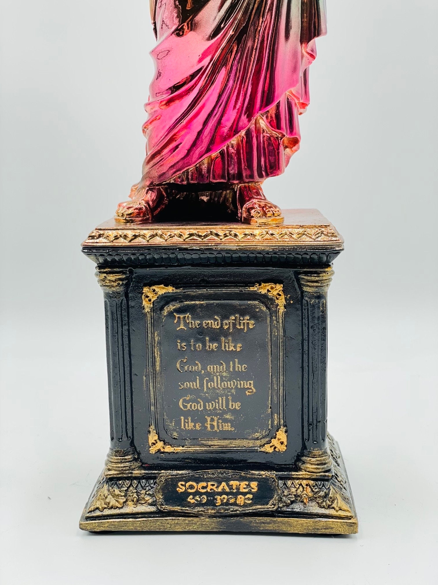 Socrates Resin Statue With Chrome Degrade Painting in Gold, Turquoise ...