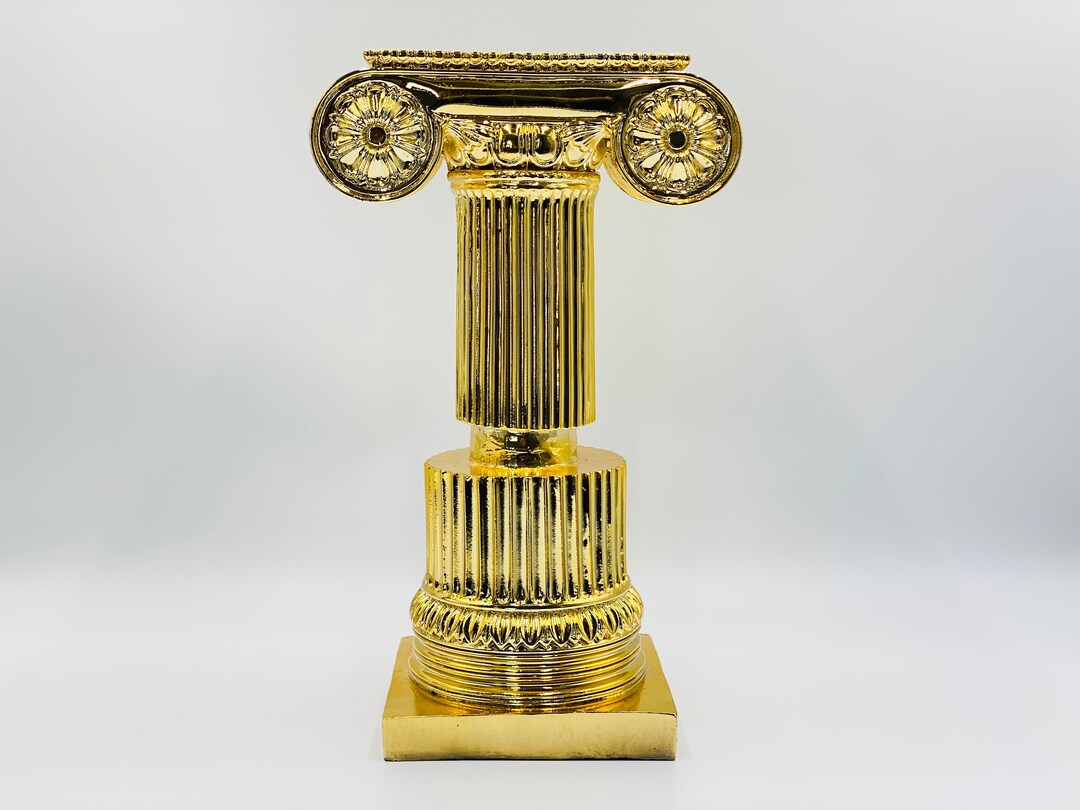 Gold Greek Column Resin Statue, Chrome Plated Home Decor, Greek ...