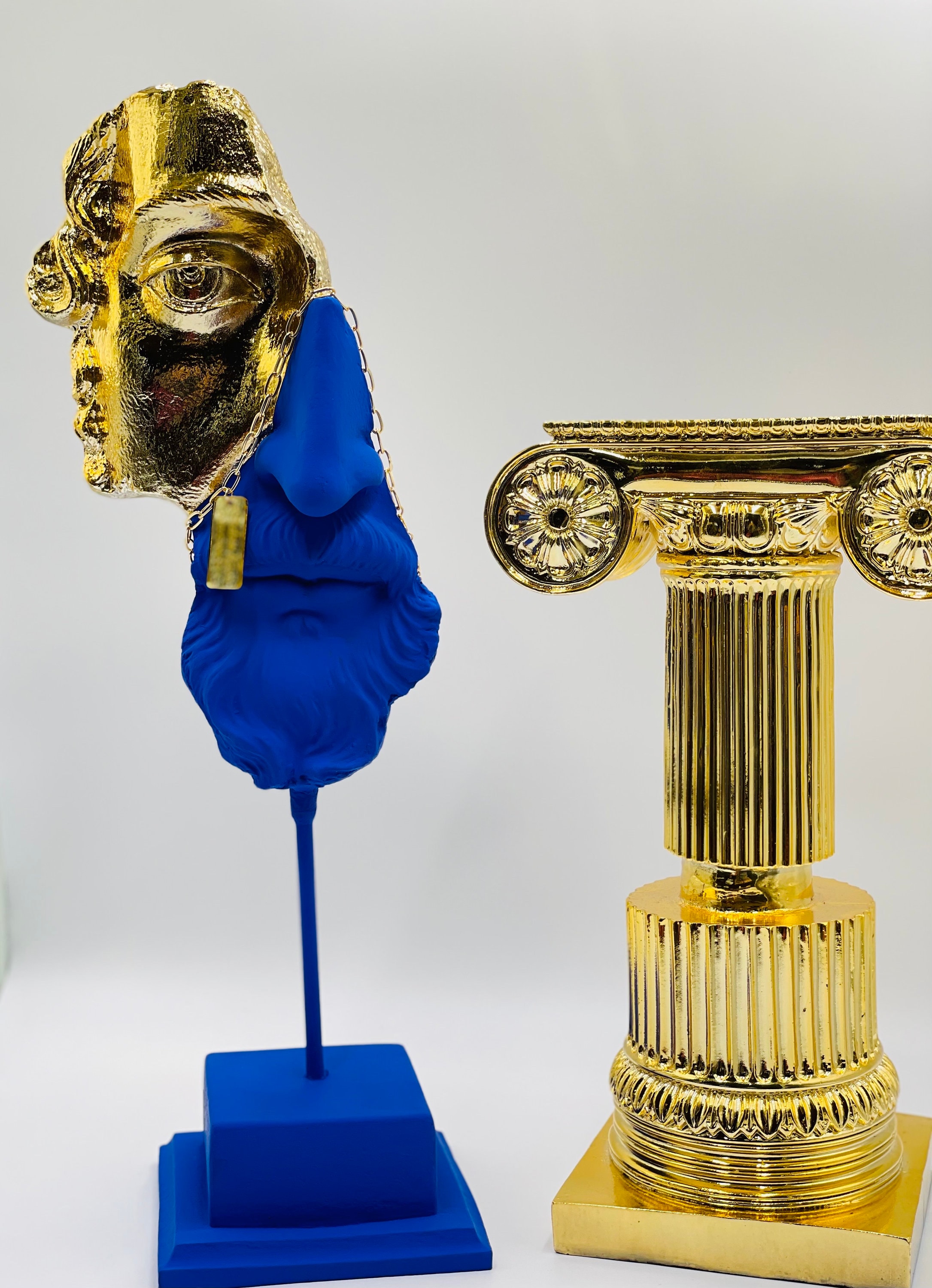 Face Statue of a Marcus Aurelius, Louvre Museum Copy, Pop Art Roman ...