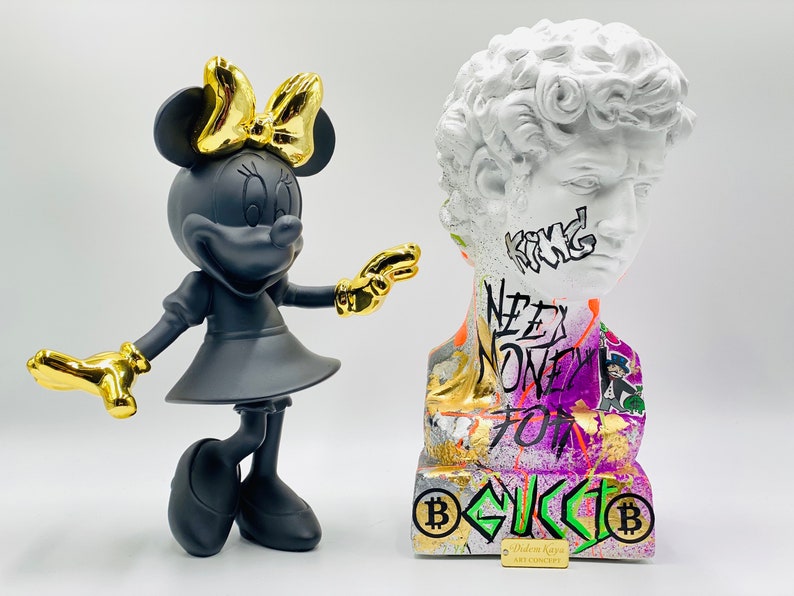 Street Art David Statue King David Pop Art Bust Museum Statue Chrome ...