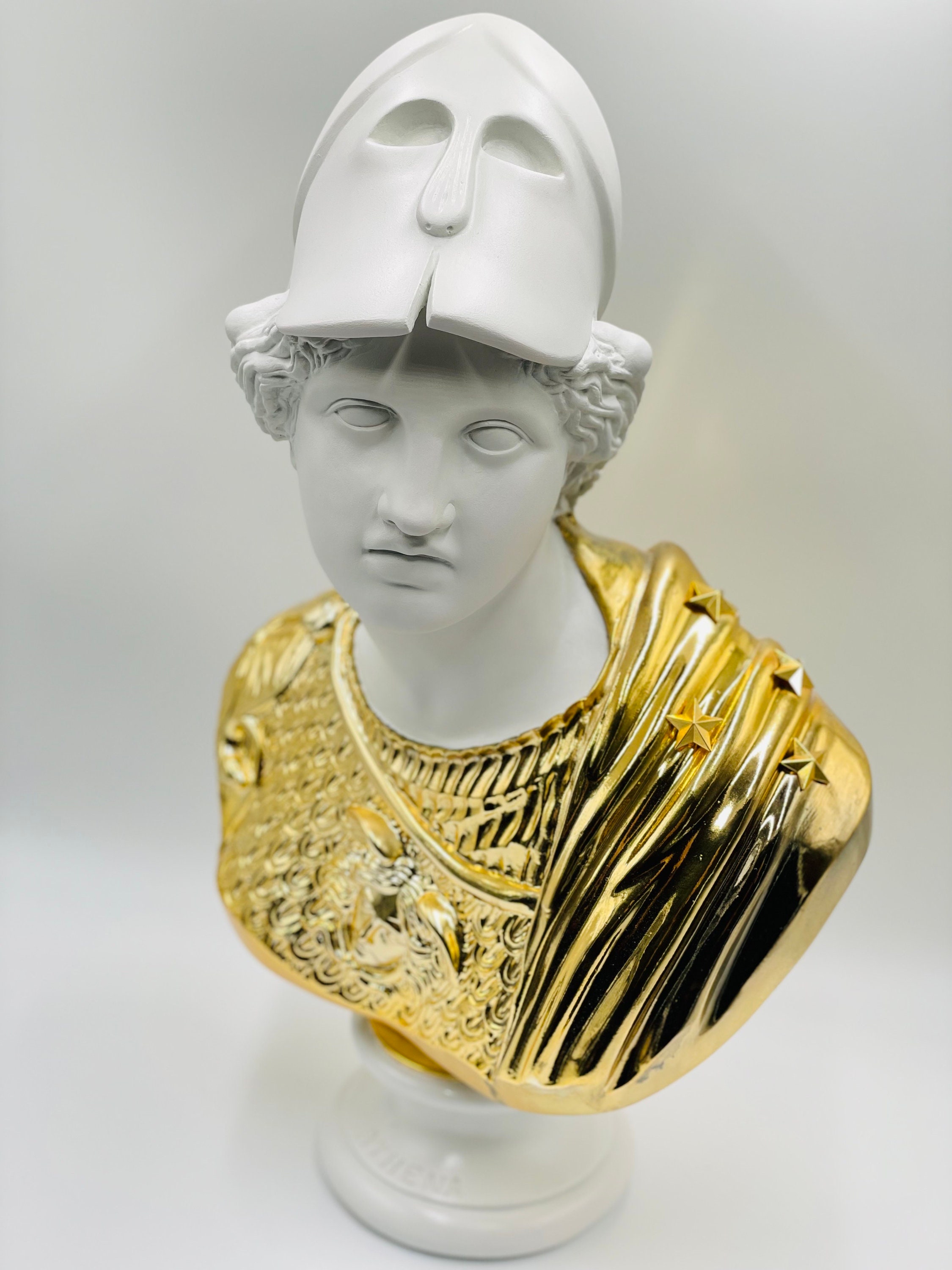 Athena Statue, Chrome Resin Statue Handmade Art Decor, Athena With ...
