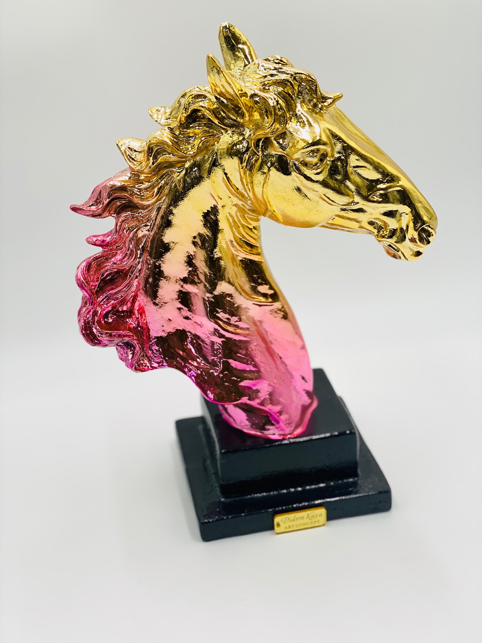Luxurious Horse Statue, Chrome Plated Animal Statue, Mirror Plating ...
