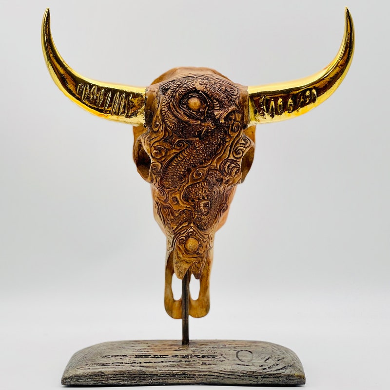 Painted Buffalo Skull - Etsy