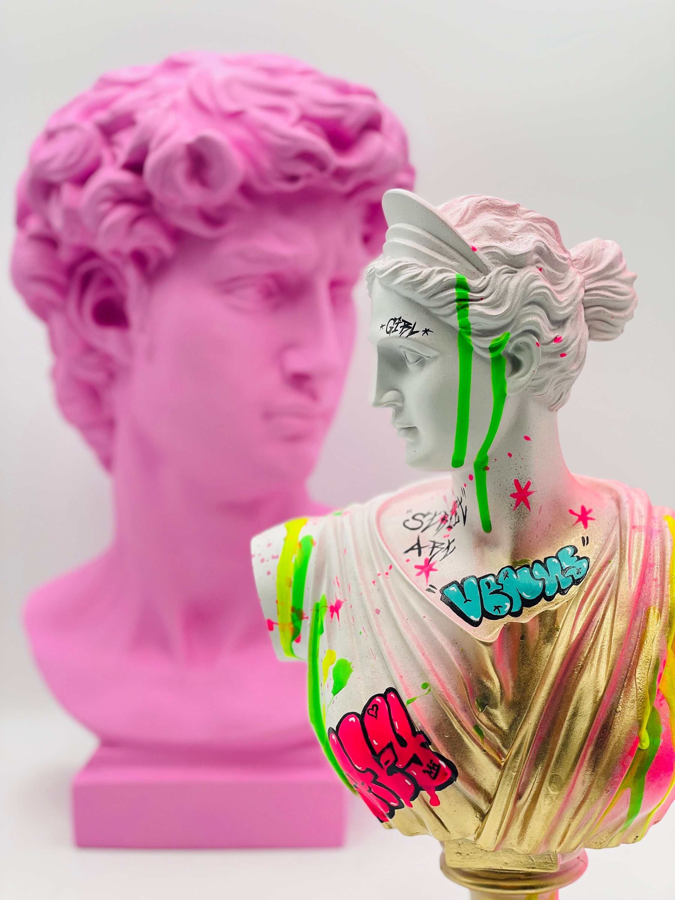 Pink David Statue | Michelangelo David Sculpture | Handmade Modern Home ...