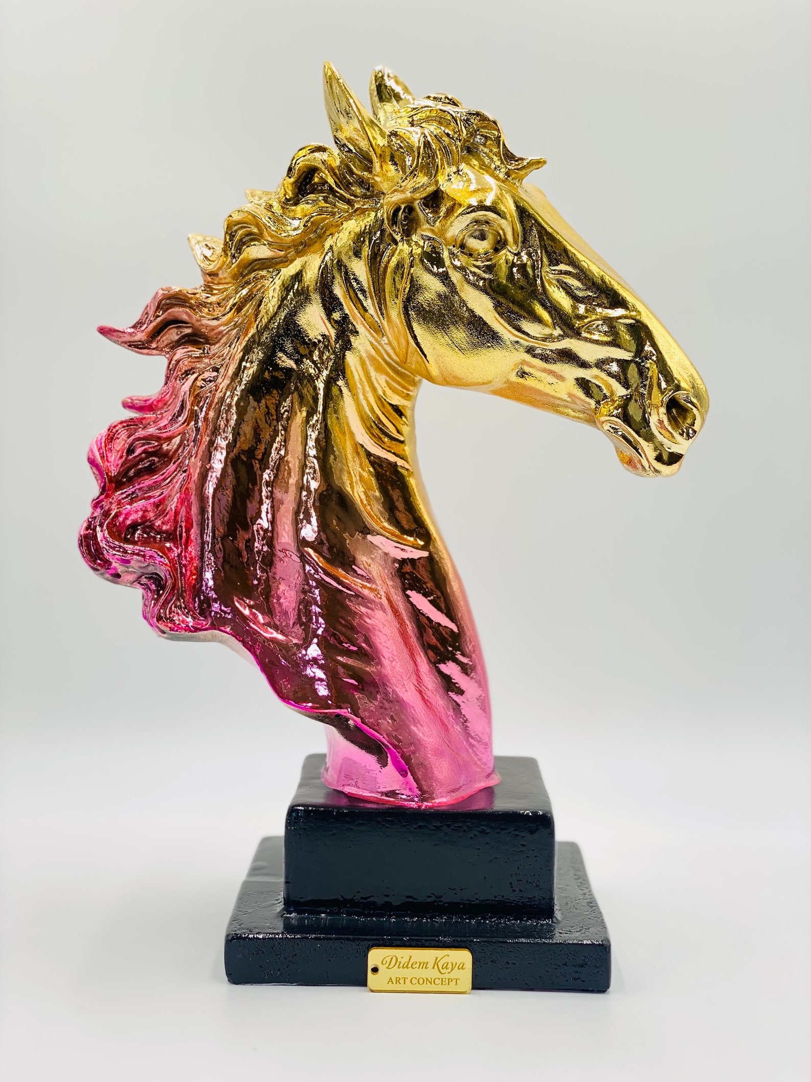 Luxurious Horse Statue, Chrome Plated Animal Statue, Mirror Plating ...