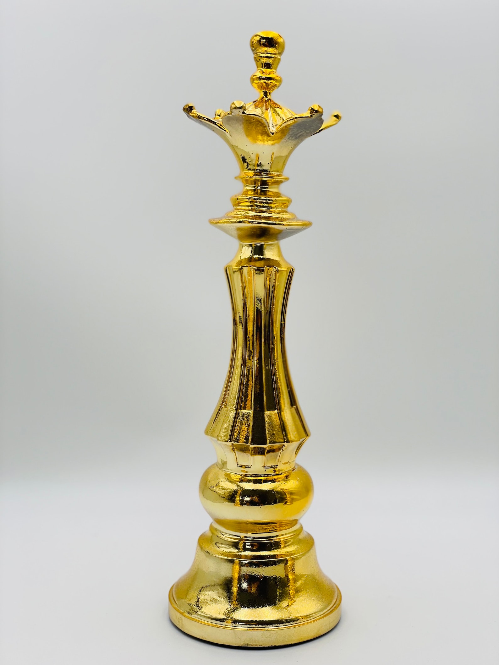 Golden Trio Chess Sculptures | King Queen Knight Statues | Handmade ...