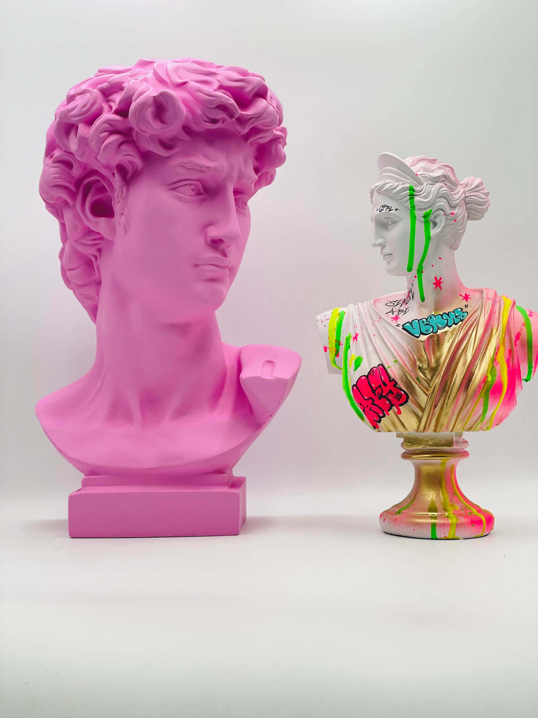 Pink David Statue | Michelangelo David Sculpture | Handmade Modern Home ...