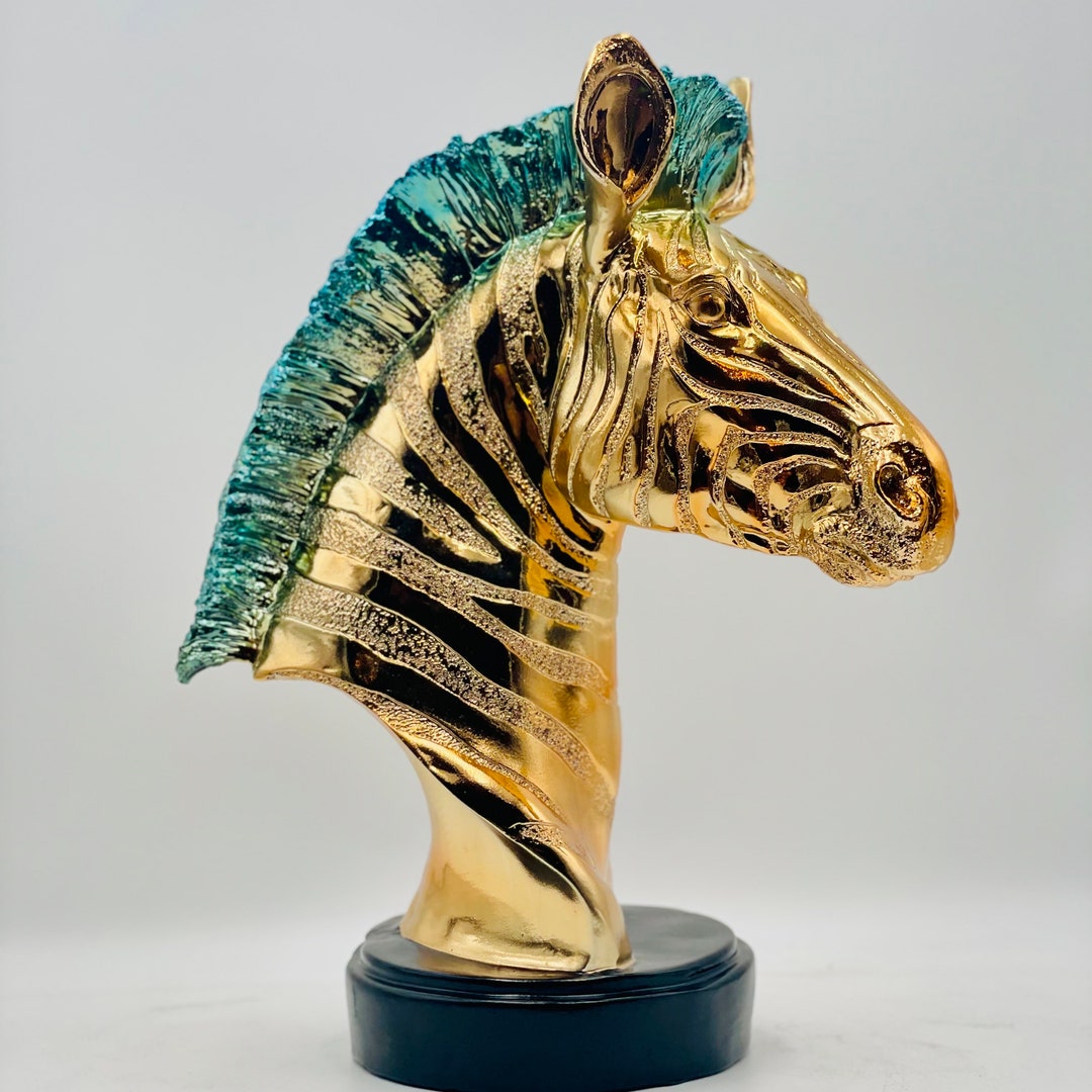 Resin Zebra Statue, Chrome Plated Horse Sculpture, Mirror Plating ...