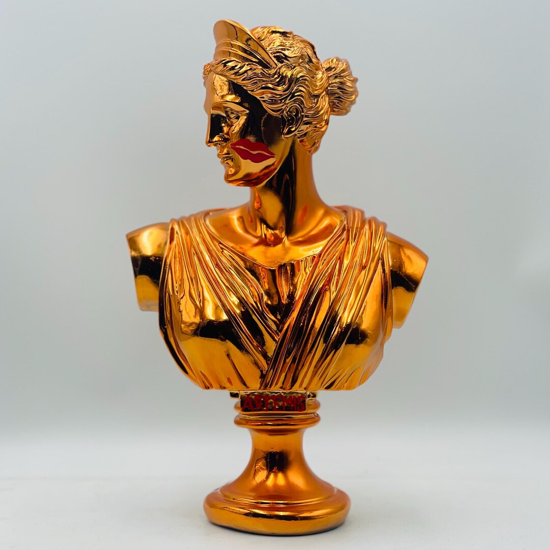Artemis Kiss | Orange Chrome Artemis Bust | Pop Art Greek Goddess ...