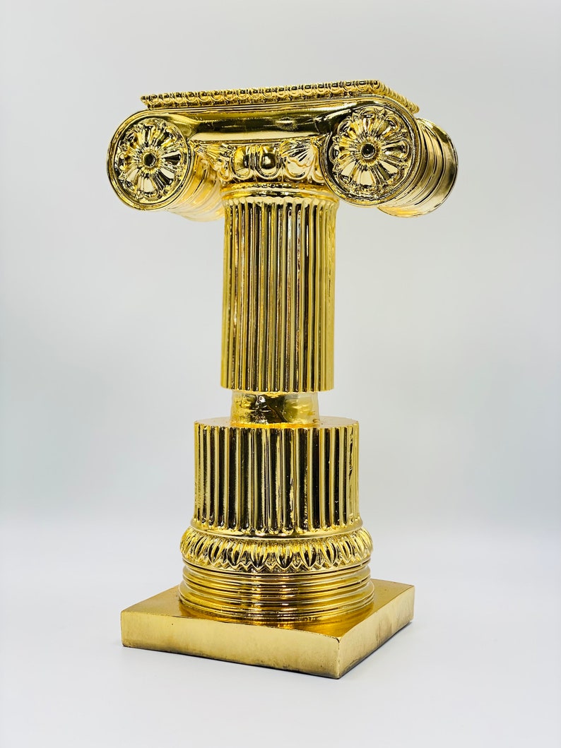 Gold Greek Column Resin Statue, Chrome Plated Home Decor, Greek ...