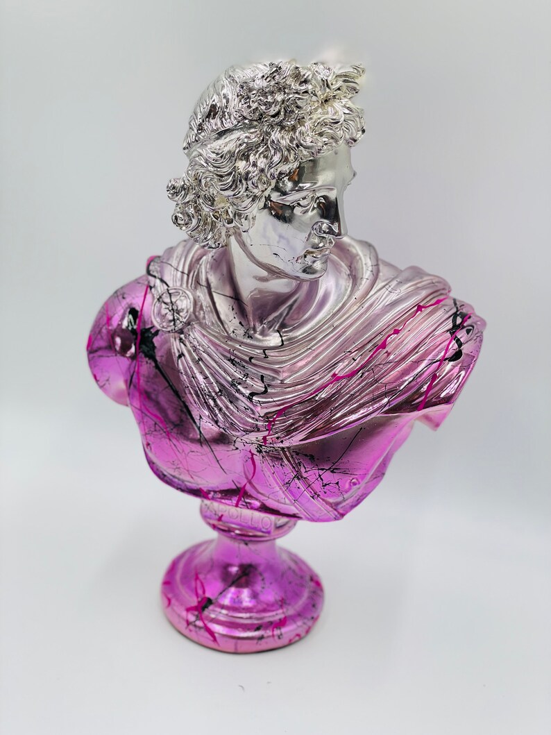 Pop Art Apollo Statue Chrome Plated Greek God Bust Mirror - Etsy