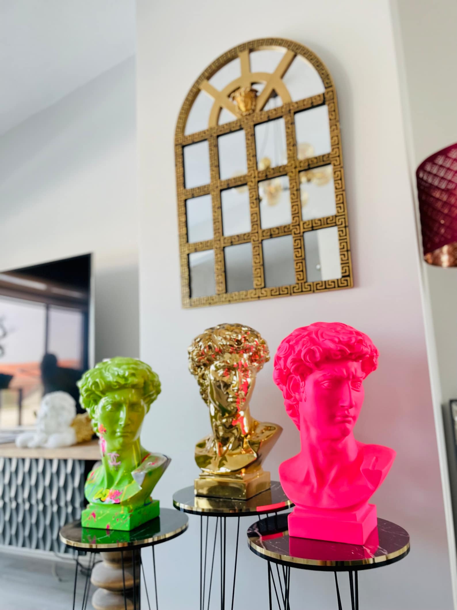 Giant Neon Pink David Statue Large Size Michelangelo Bust Museum ...