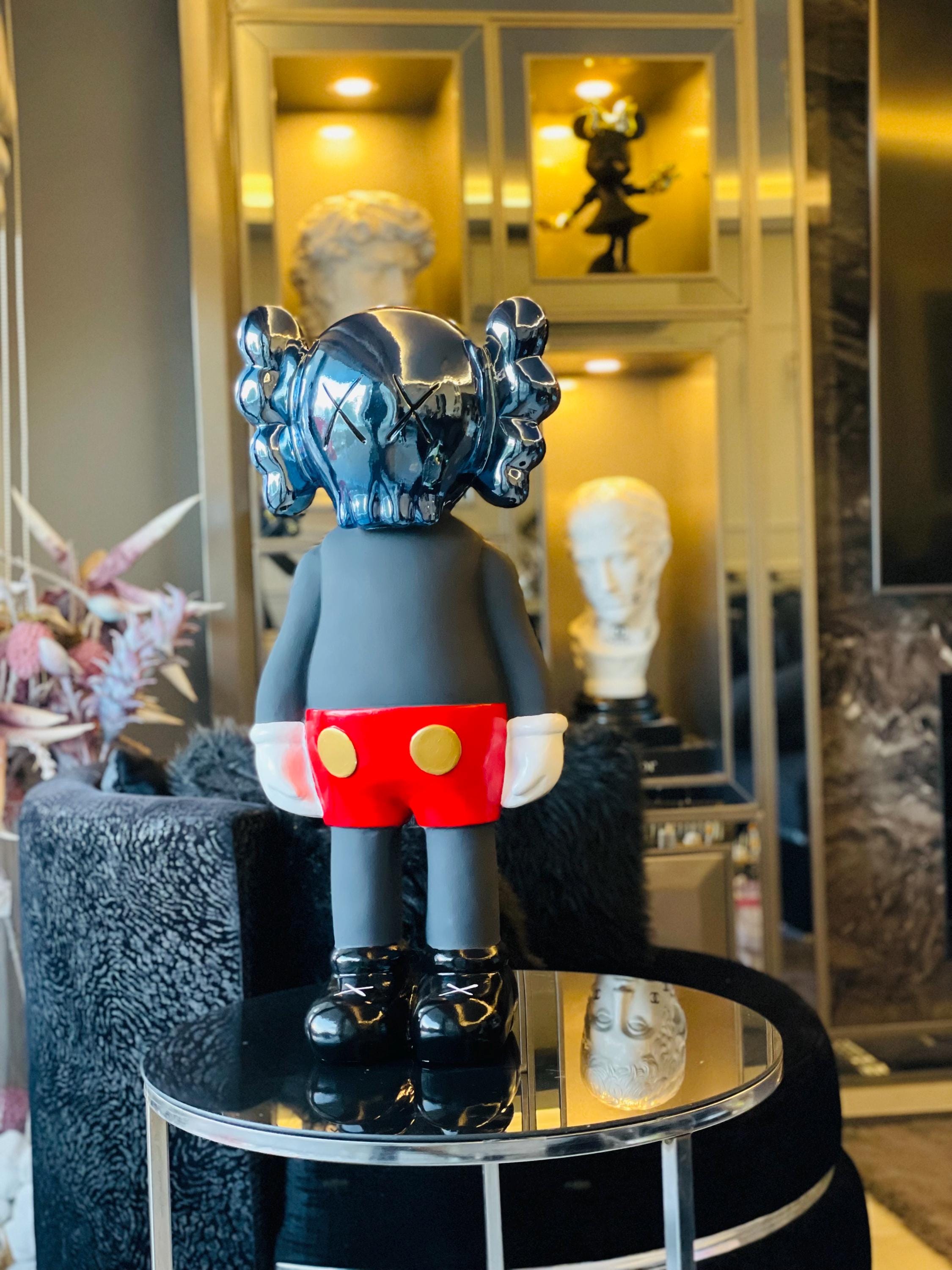 KAWS Inspired Sculpture | Large Designer Art Figure | Handmade Luxury ...