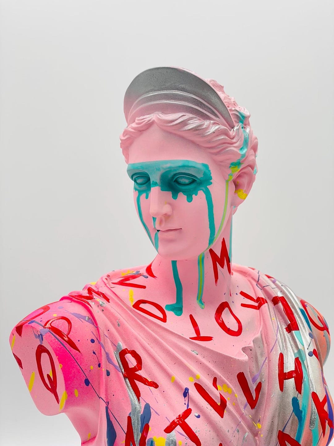 Customized Street Art Artemis Statue, Baby Pink Neon Drip Greek Goddess ...