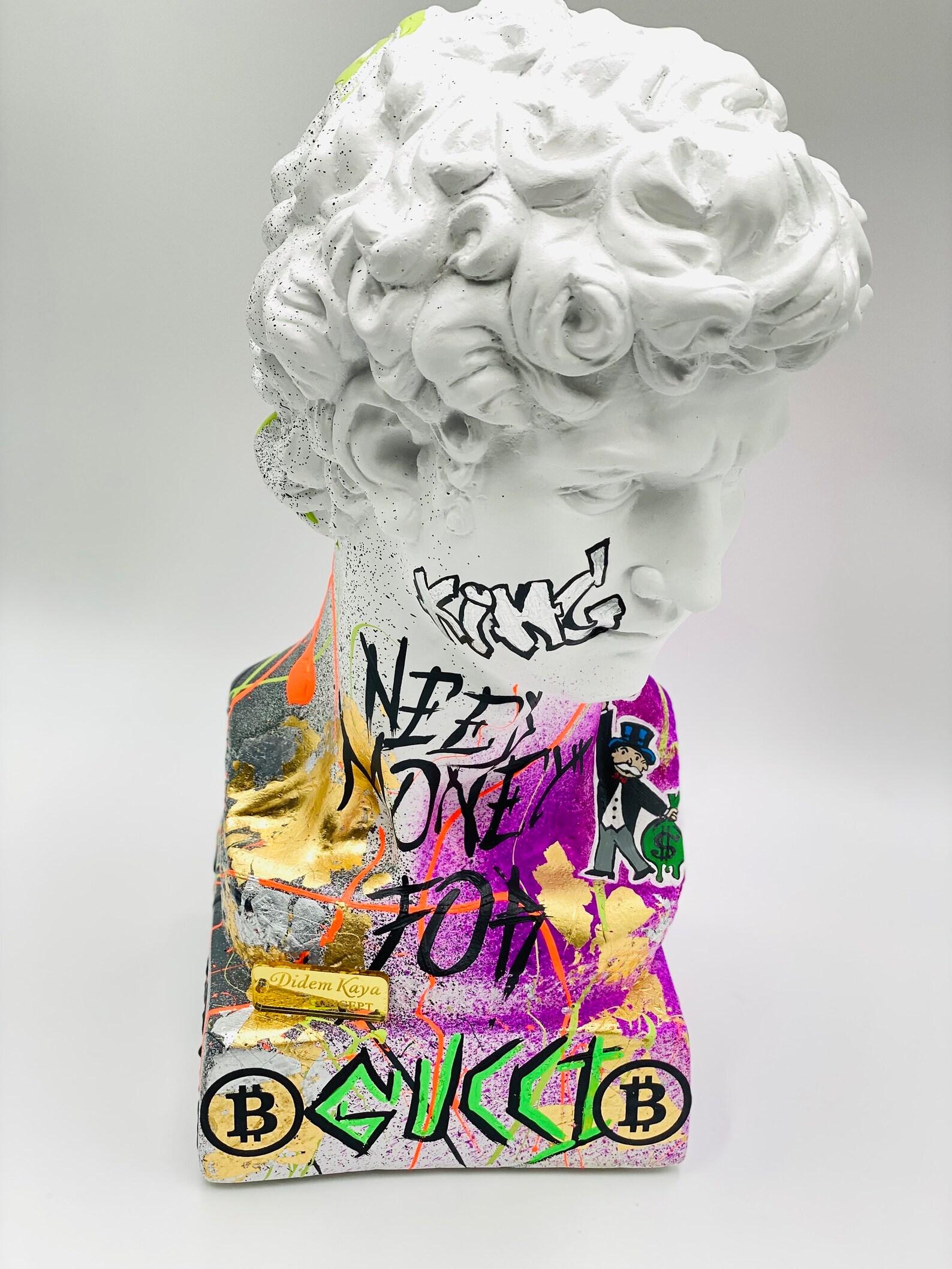 Street Art David Statue King David Pop Art Bust Museum Statue Chrome ...