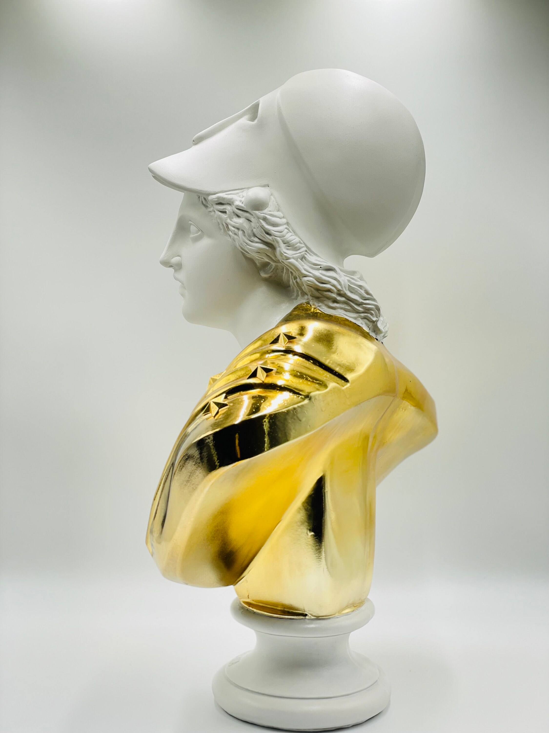 Athena Statue, Chrome Resin Statue Handmade Art Decor, Athena With ...