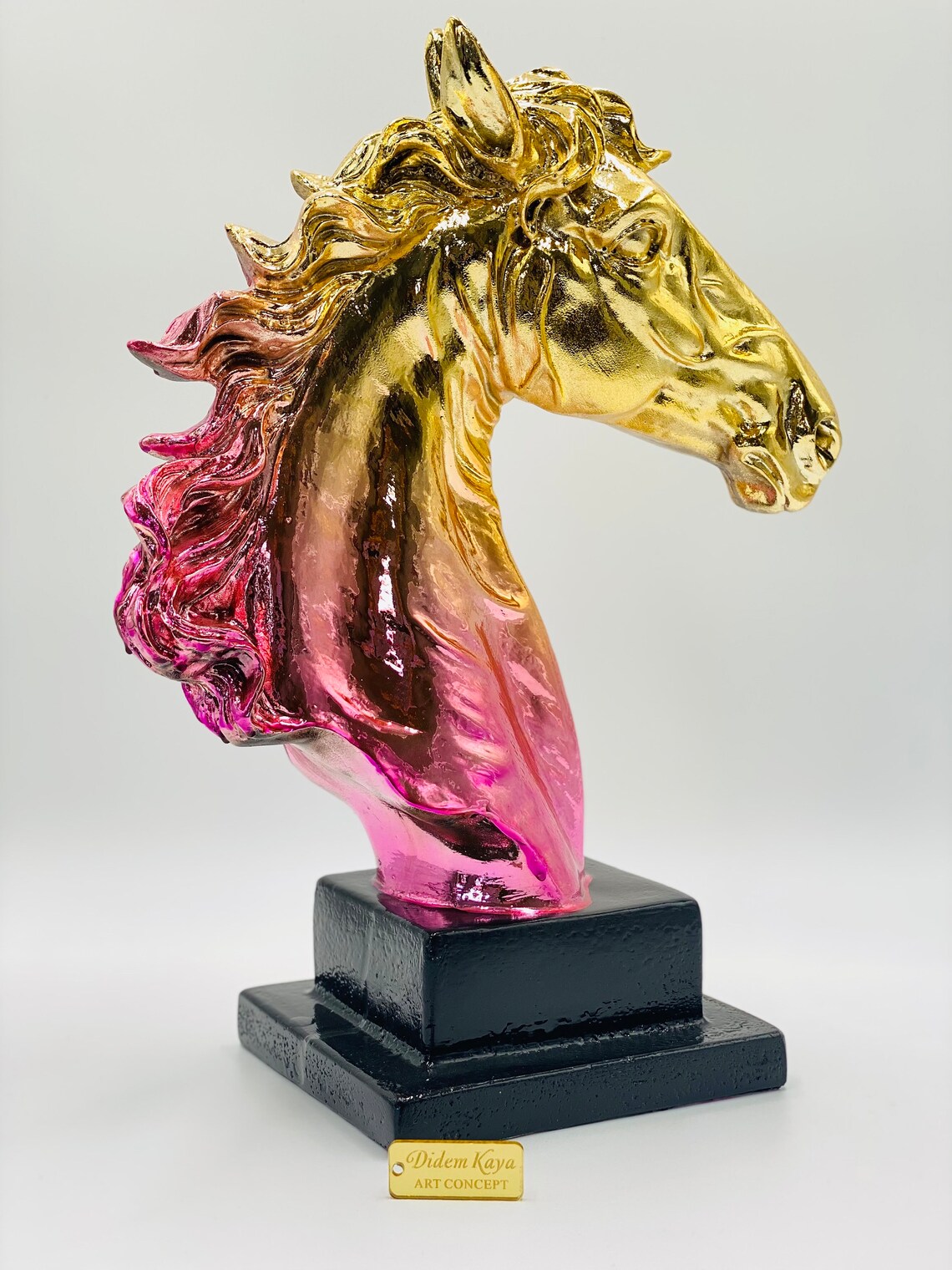 Luxurious Horse Statue, Chrome Plated Animal Statue, Mirror Plating ...