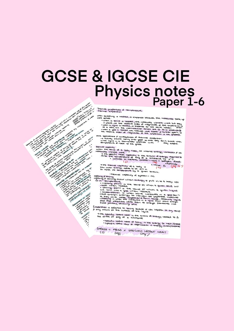 Physics IGCSE & GCSE CIE Paper 1-6 - Etsy