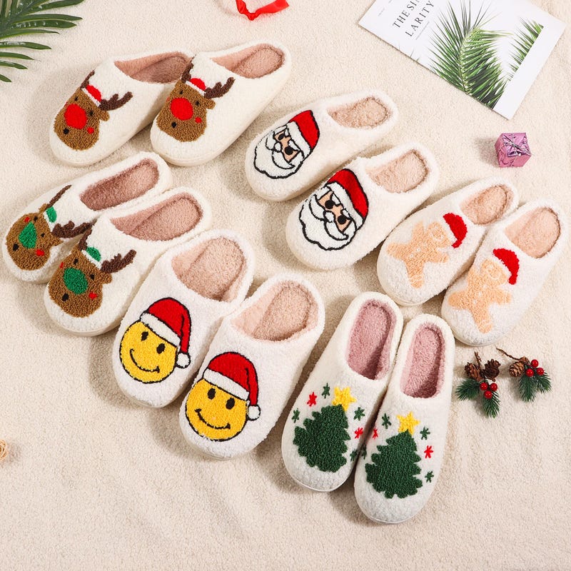 Santa Slippers - Etsy