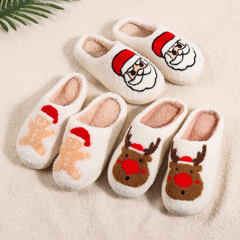 Santa Slippers - Etsy