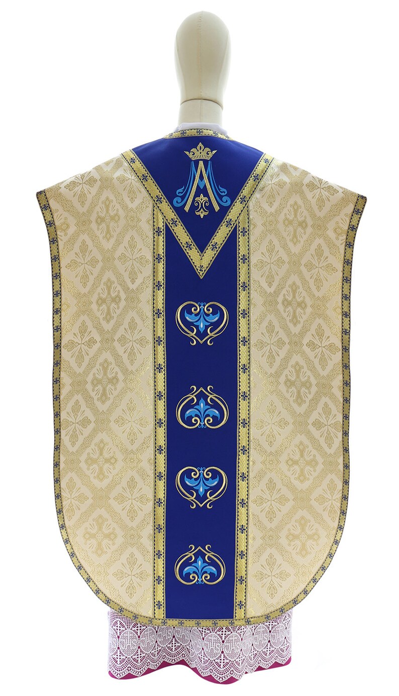 Marian St. Philip Neri Chasuble With Stole, Maniple, Burse and Chalice ...