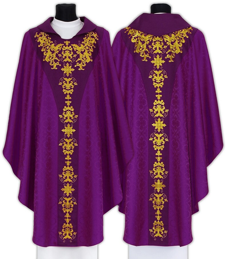 Semi-gothic Chasuble With Stole Vestment Y652 - Etsy