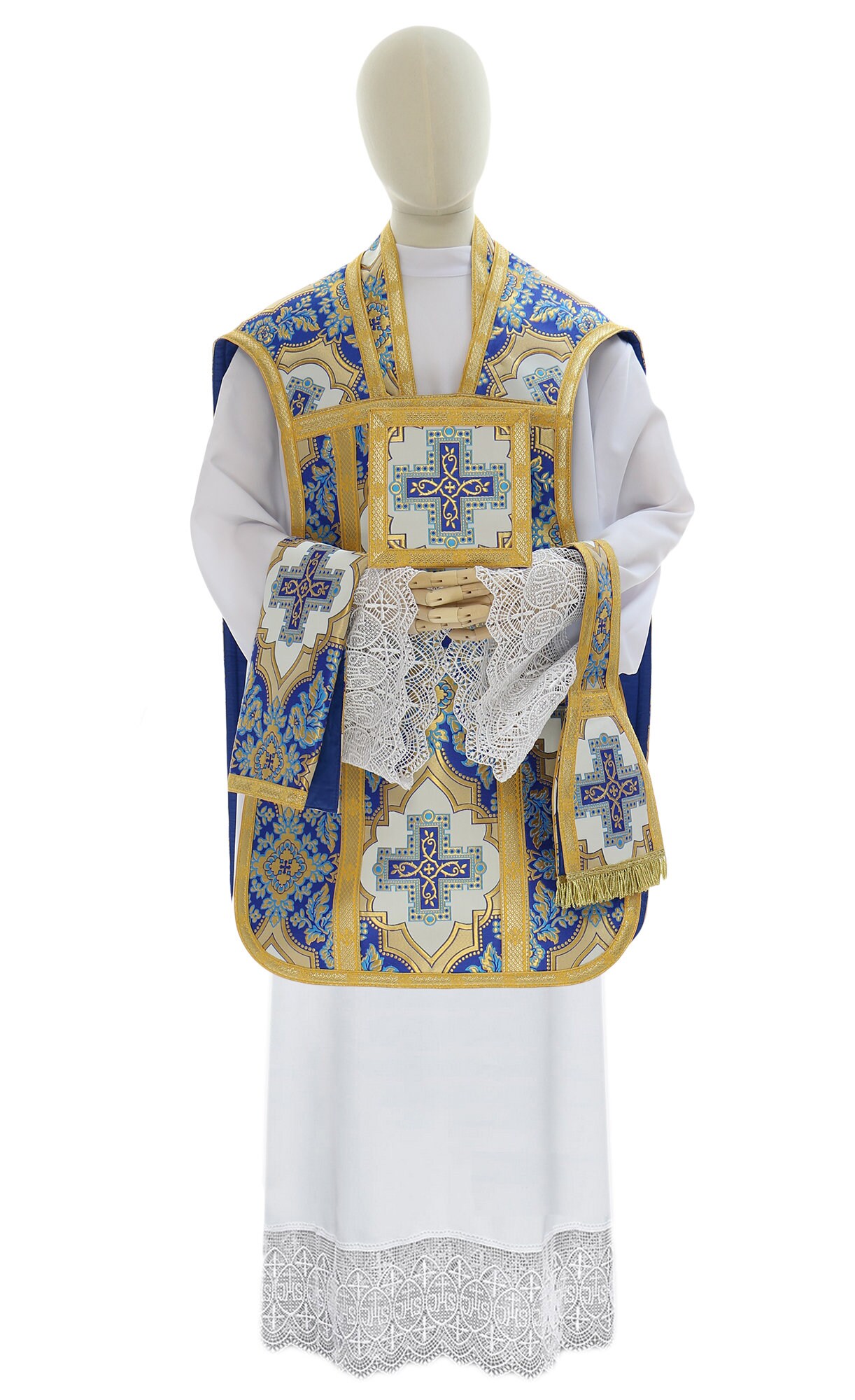 Roman Chasuble With Stole, Maniple, Burse and Chalice Veil Vestment ...